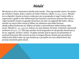 Metalet Dhe Jometalet | PPTX