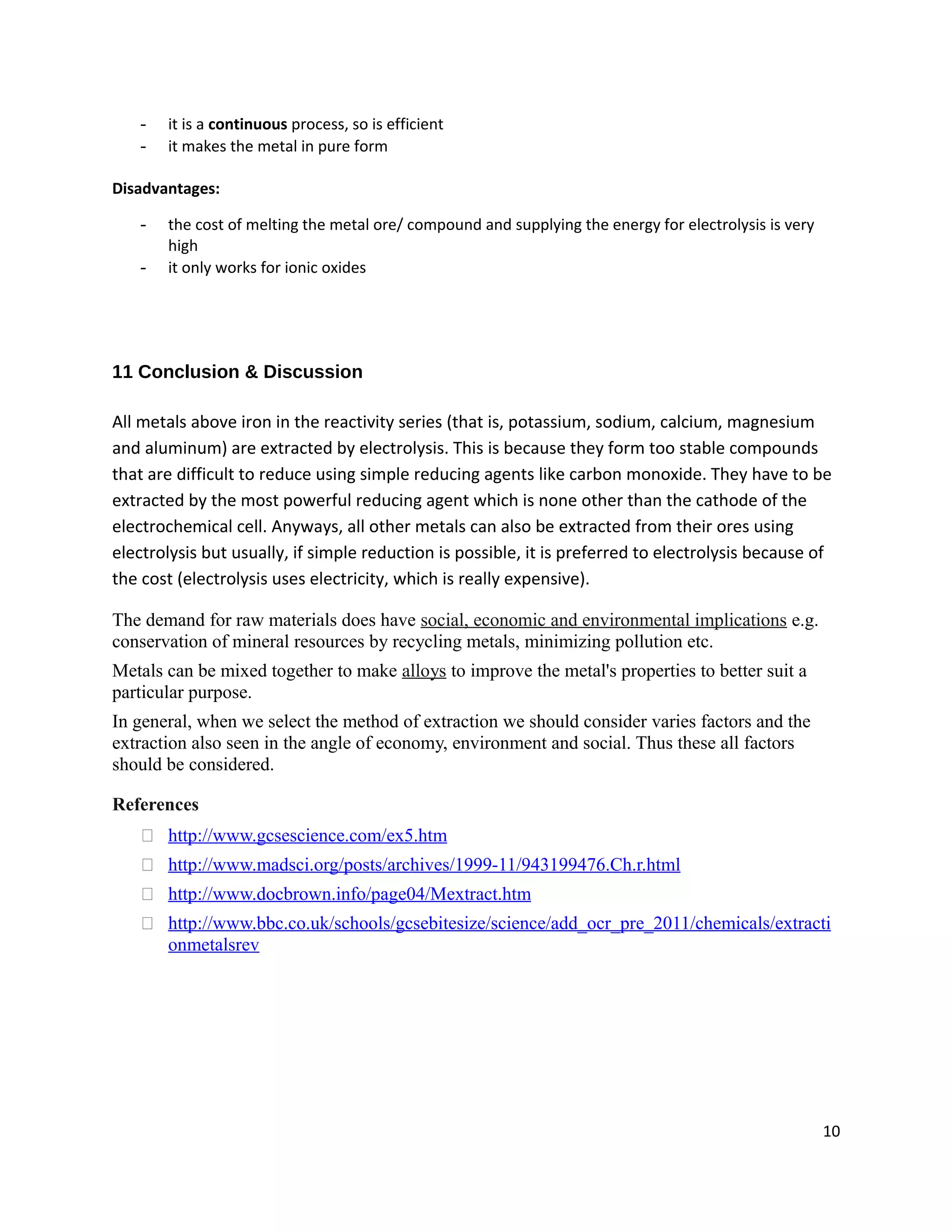 Metal extraction | RTF