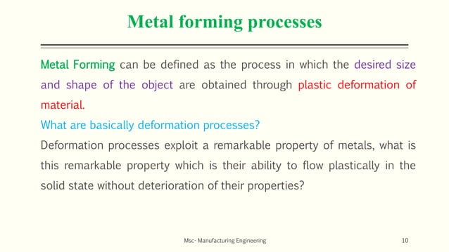 Metal forming | PPT