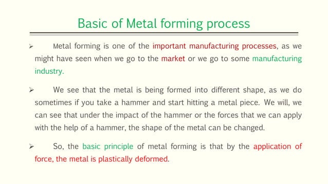 Metal forming | PPT