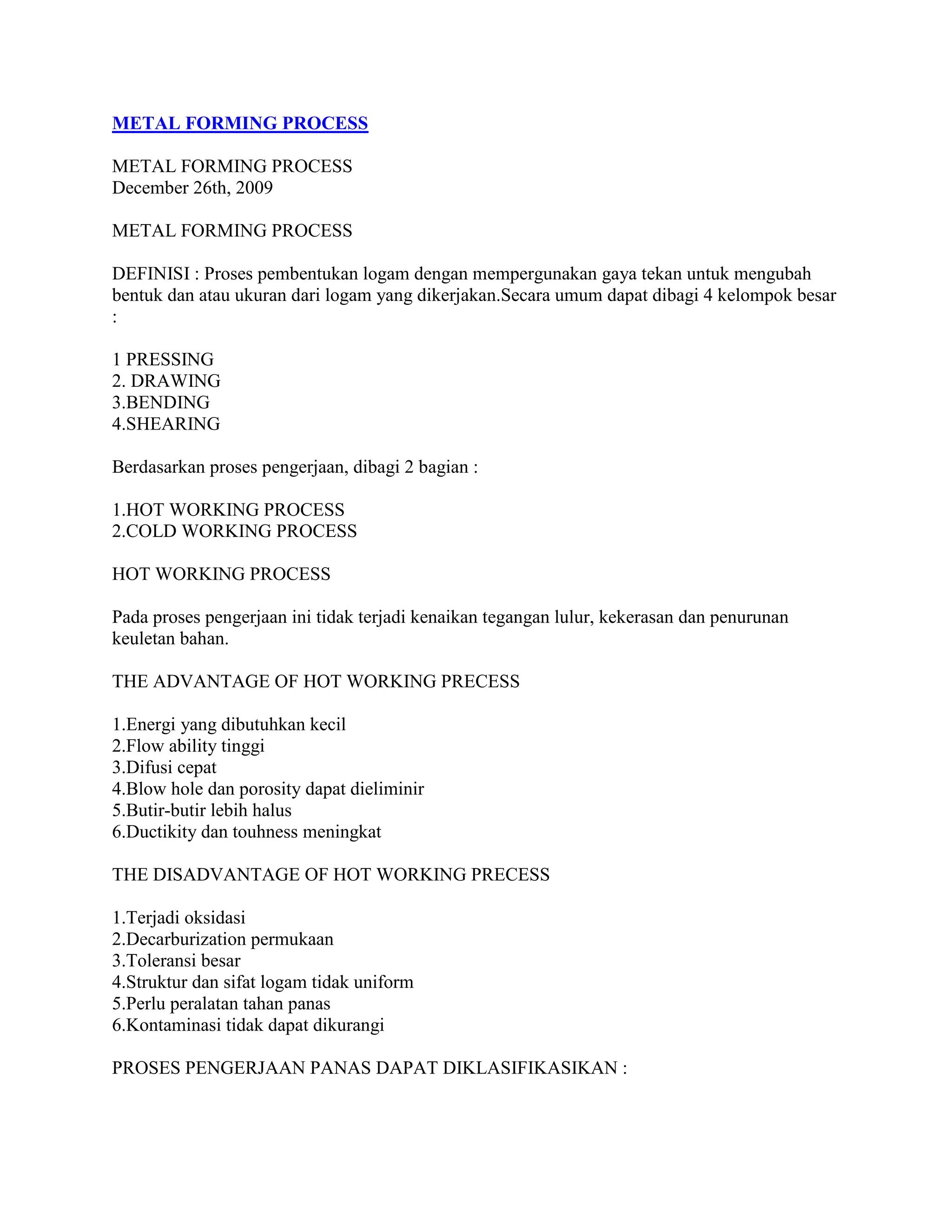 Metode Manufaktur materi sampai UTS | DOCX