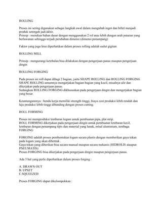 Metode Manufaktur materi sampai UTS | PDF