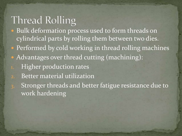 Metal forming process, Non chip forming machining process | PPT