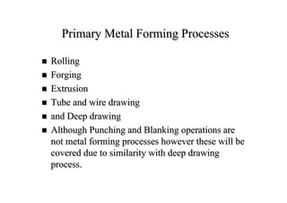 Metal forming processes | PDF