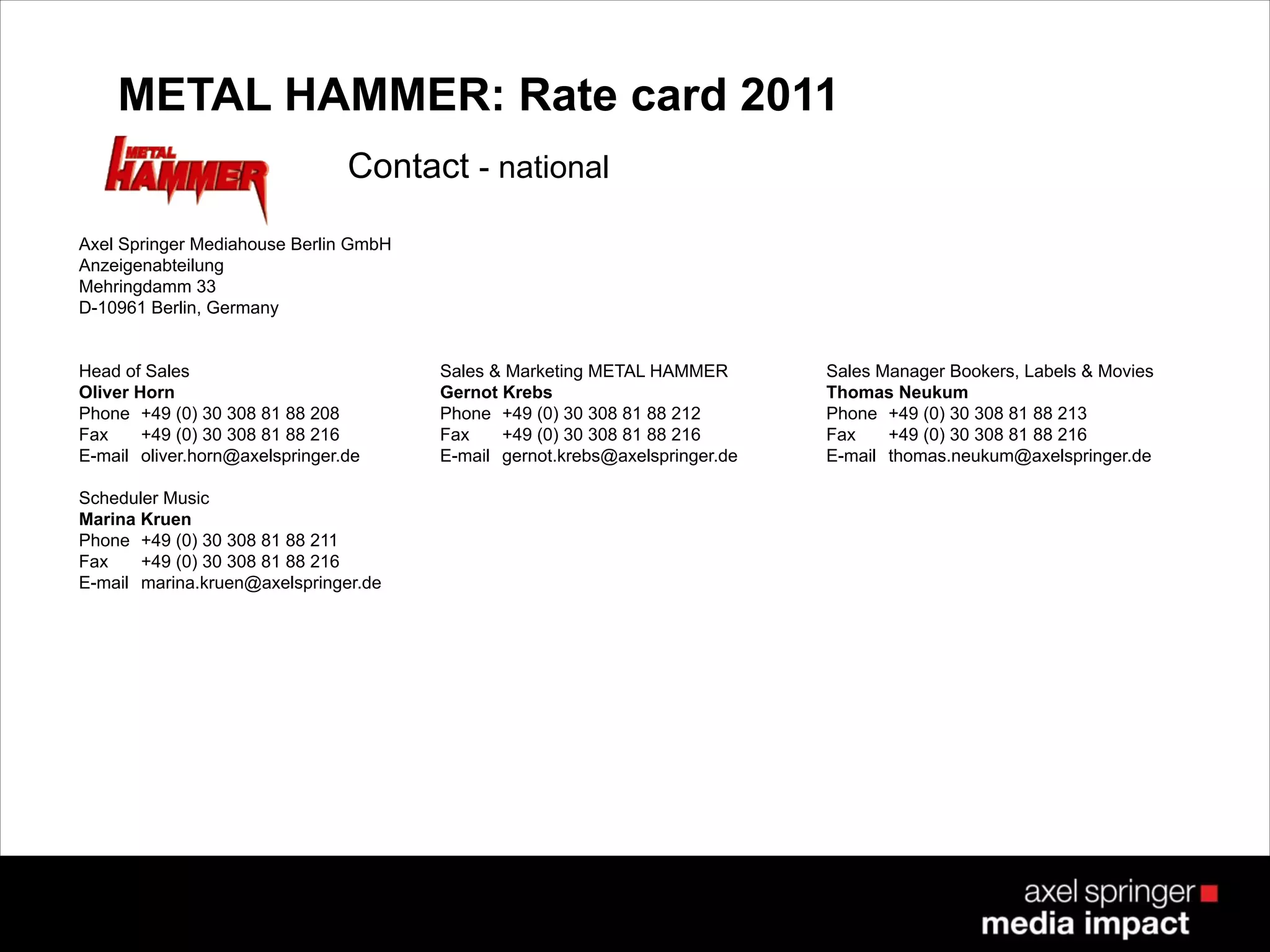 Metal hammer ratecard_2012_e | PPT