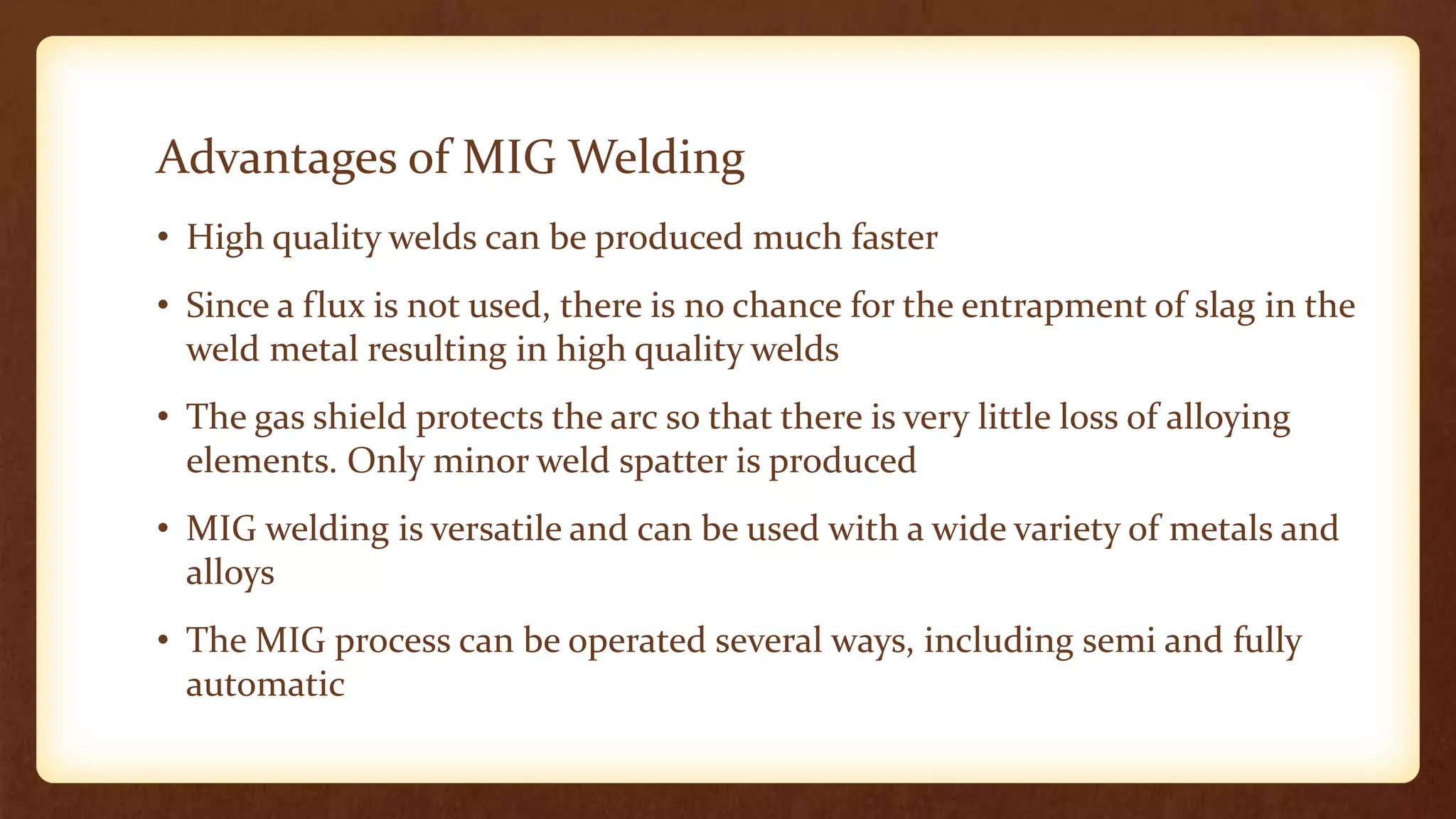 Metal inert gas (mig) welding | PPTX