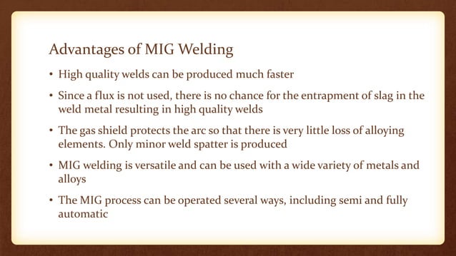 Metal inert gas (mig) welding | PPTX | Science