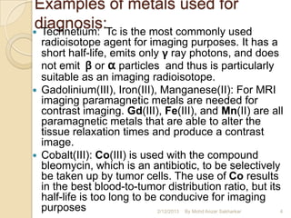 Metal ion in medicine | PPTX