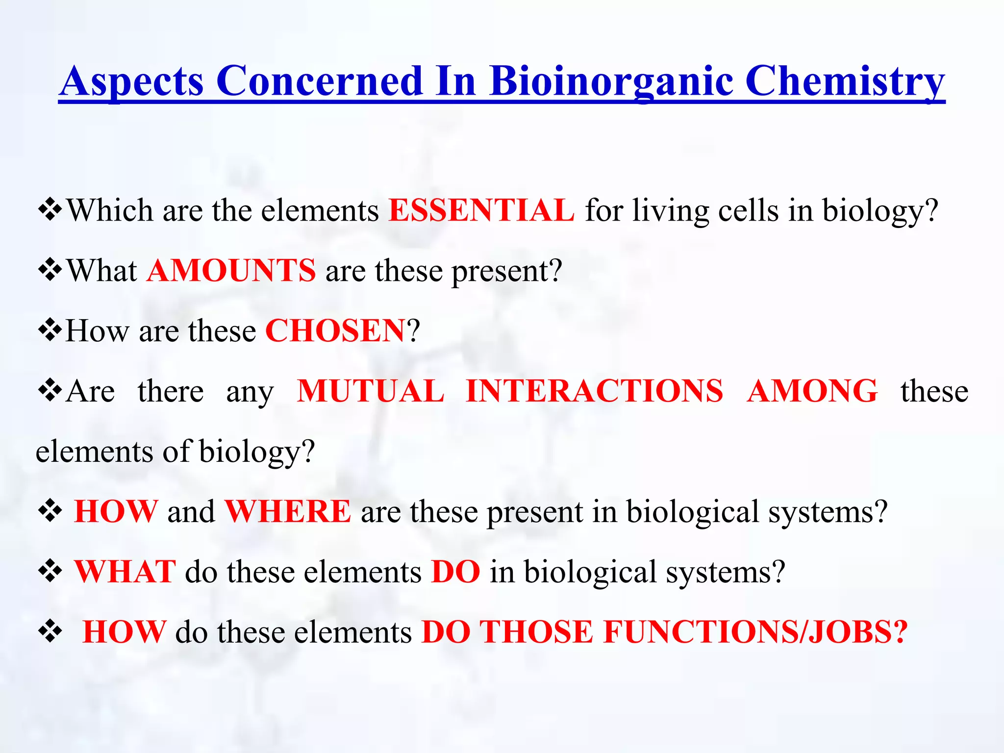 Metal ions in biological systems | PPT