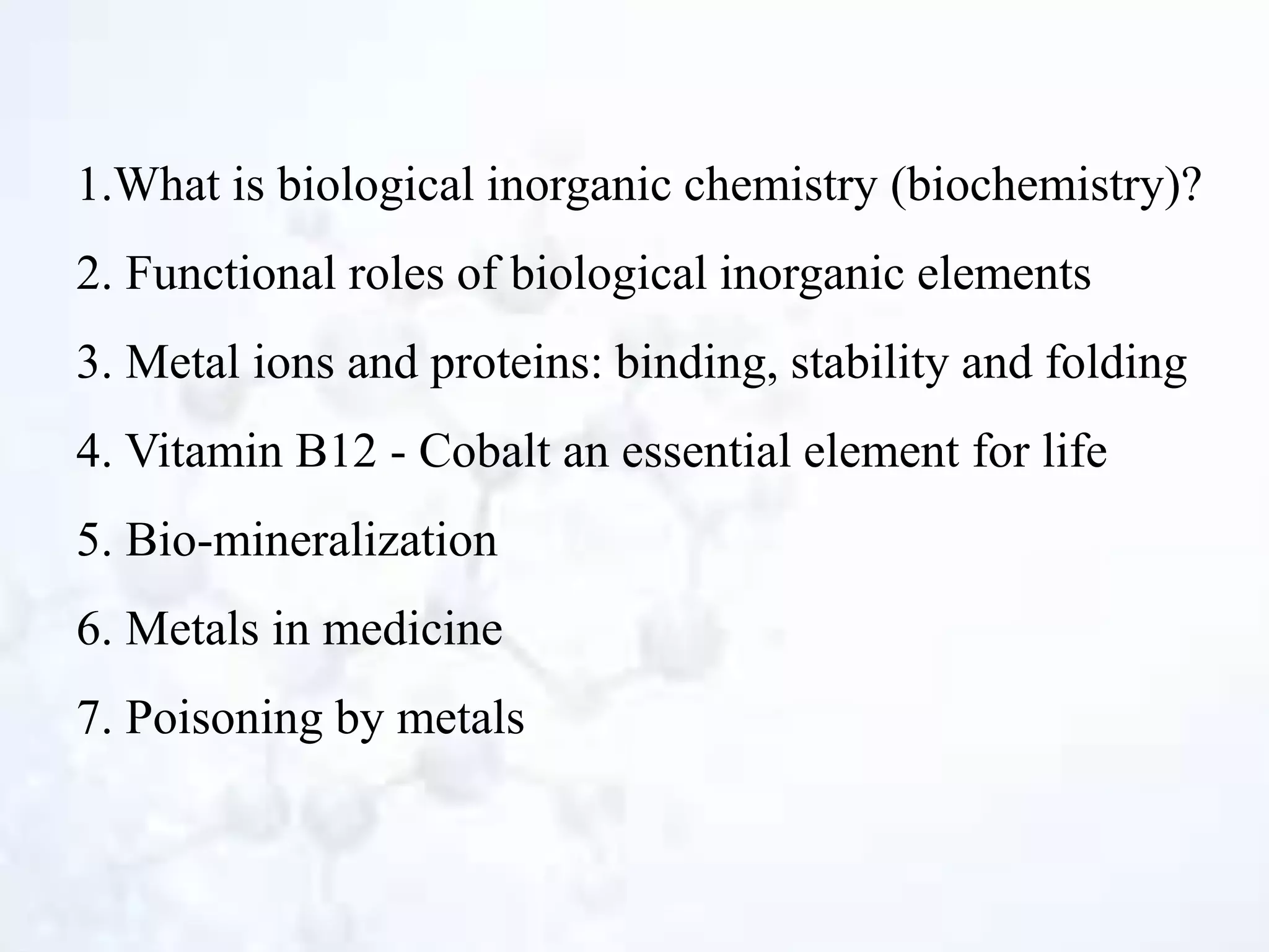 Metal ions in biological systems | PPT