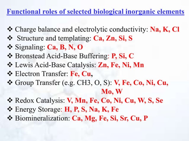 Metal ions in biological systems | PPT