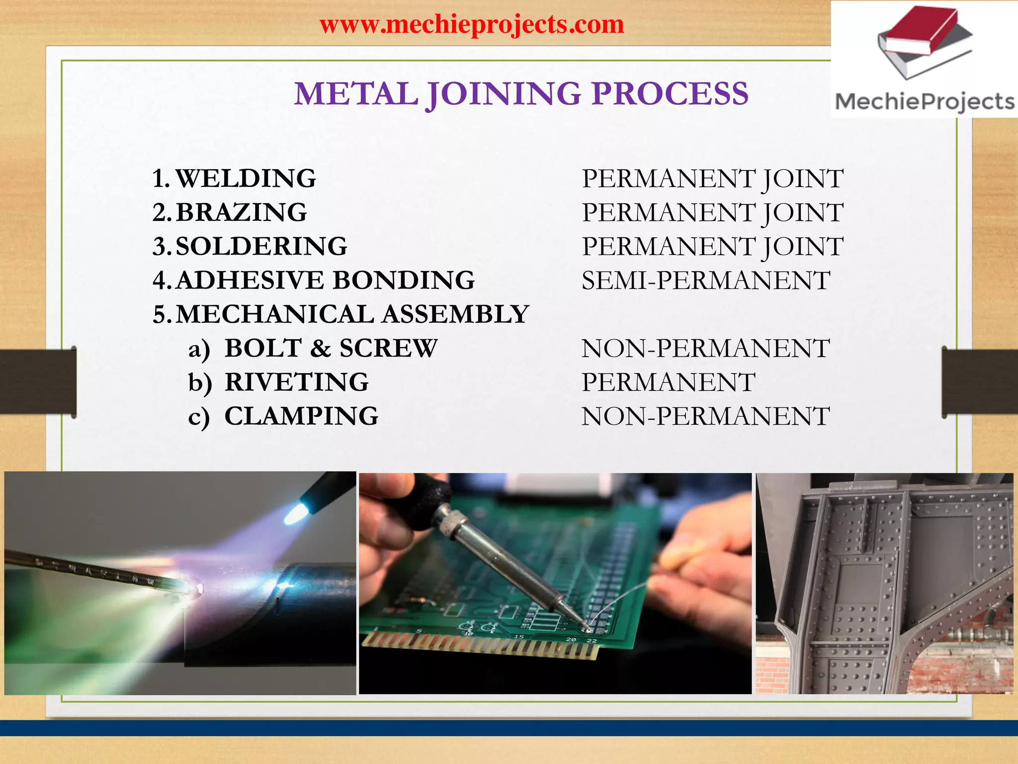 Metal Joining Processes: Welding, Riveting, Bolting, Brazing, Soldering | PDF
