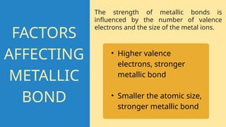 metallic bond- grade 8 chemistry 3 grade | PPTX