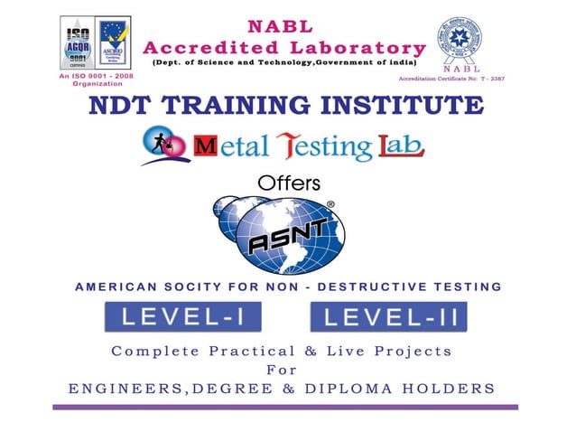 NDT TRAINING INSTITUTE | PPT