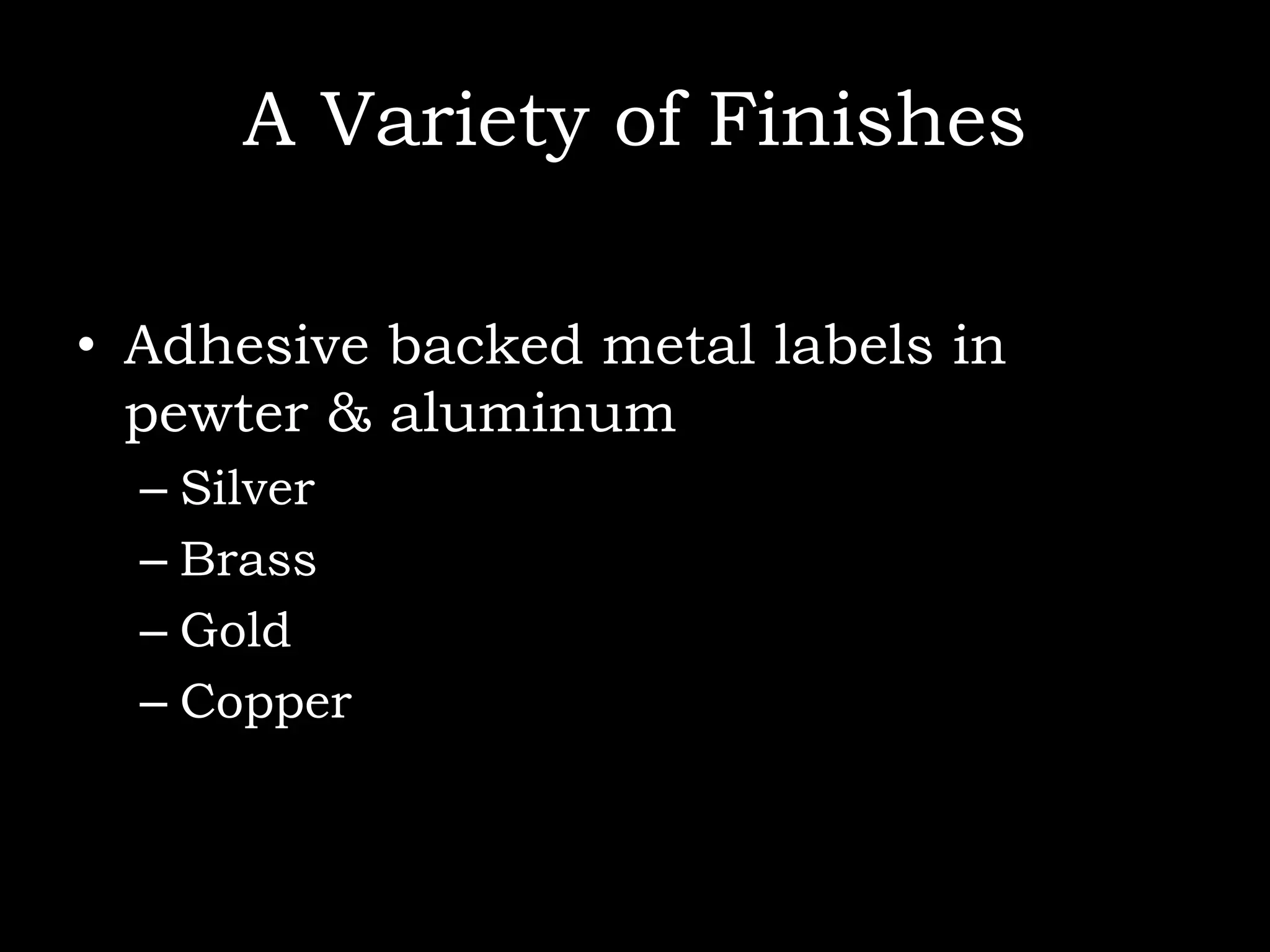 Make a Statement with Metal Labels | PPT
