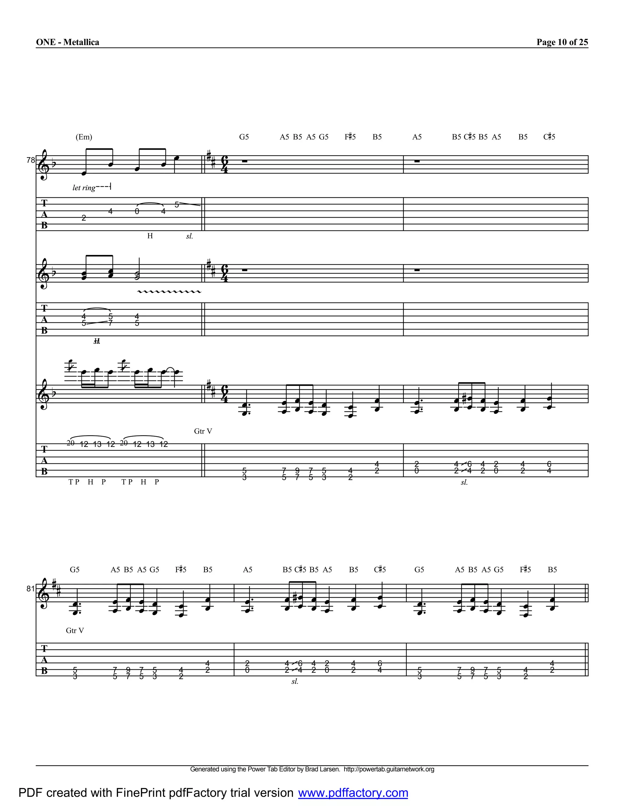 Metallica one | PDF