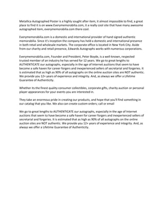 Metallica autograph signed poster | PDF