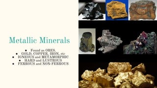 Metallic and Non-Metallic Minerals | PPTX