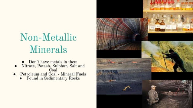 Metallic and Non-Metallic Minerals | PPTX | Chemistry | Science