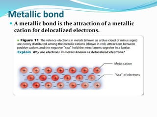 Metallic bonds and the properties of metals | PPTX
