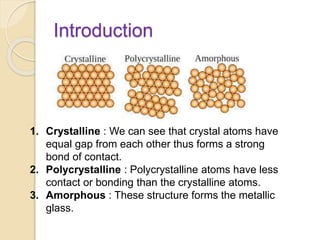 Metallic Glasses (Type of Metallic Materials) | PPTX