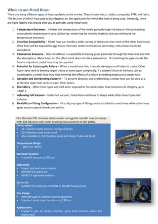 Metallic hose brochure | PDF
