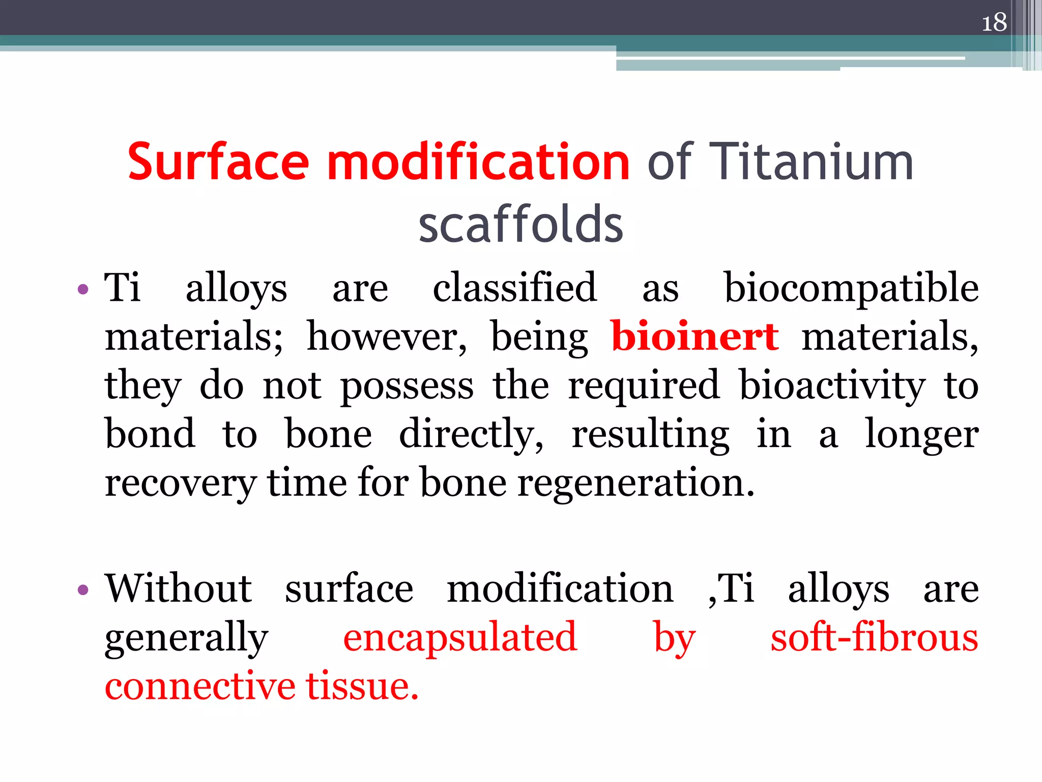 Metallic scaffolds for bone tissue engineering | PPTX