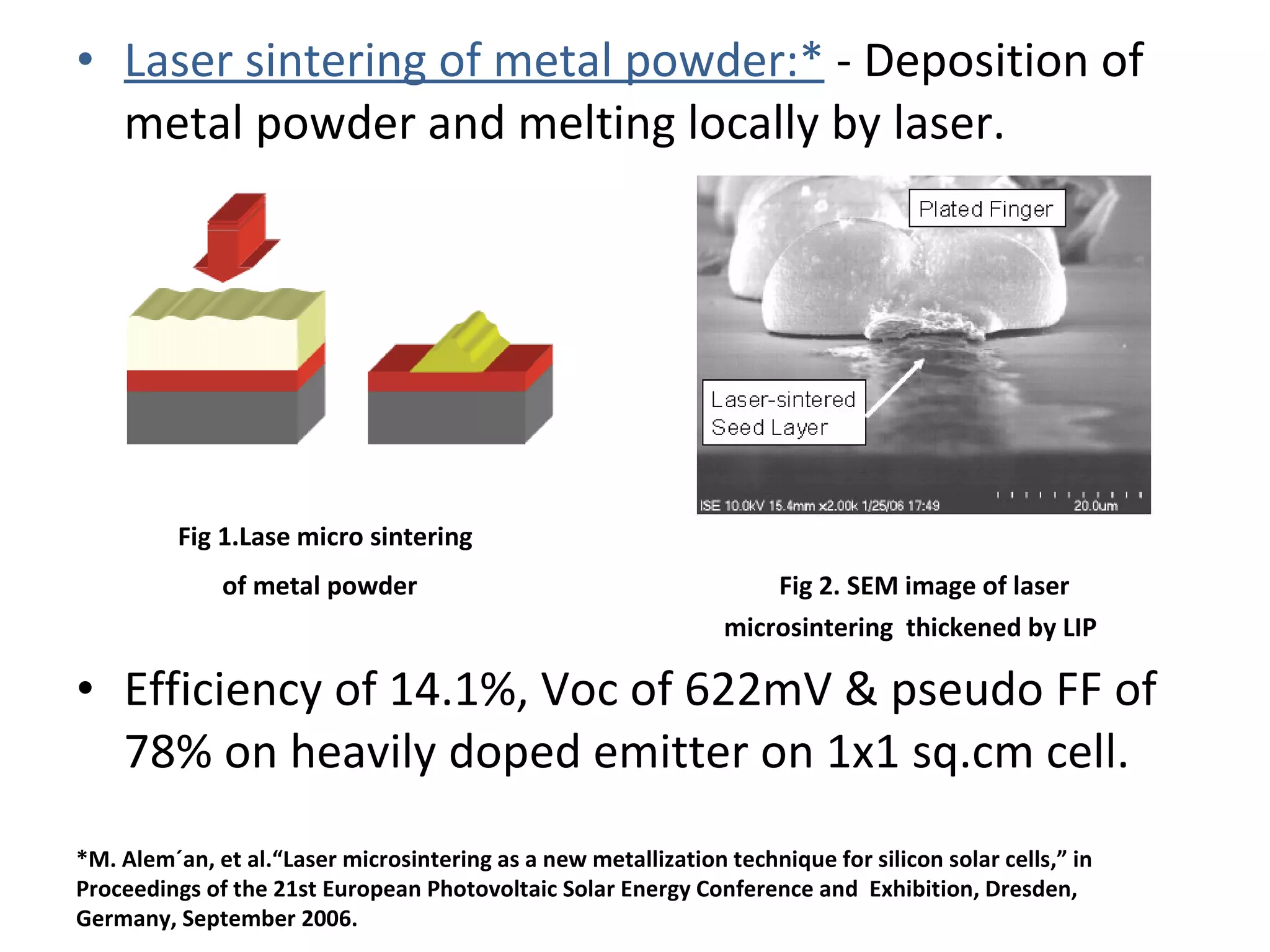 Metallization techniques for high efficiency solar cells | PPT