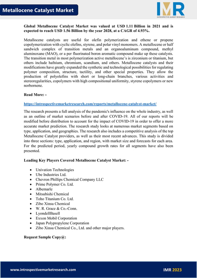 Metallocene Catalyst.pdf | Chemistry | Science