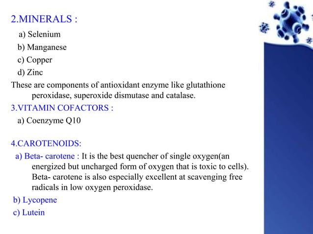 Metallo enzyme and antioxidants | PPT