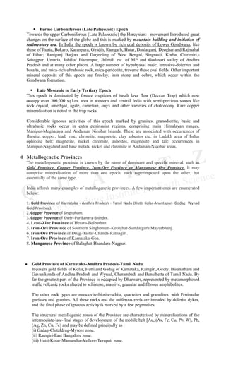 Metallogenic Epoch and Province | PDF