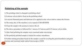 Metallographic sample prepartion | PPTX
