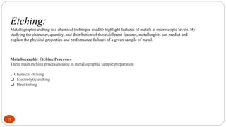 Metallographic sample prepartion | PPTX