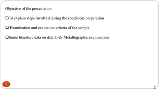 Metallographic sample prepartion | PPTX