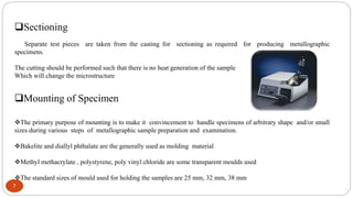 Metallographic sample prepartion | PPTX