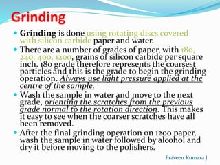 Metallography and microscopy | PPTX