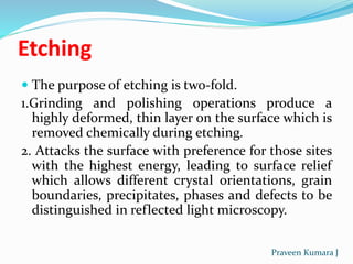 Metallography and microscopy | PPTX