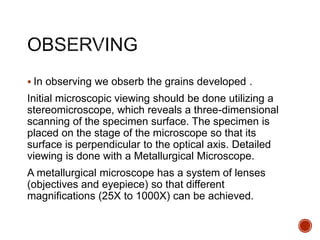 Metallography material engineering | PPTX