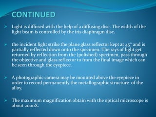 Metallurgical microscope / OPTICAL (METALLOGRAHY) | PPTX