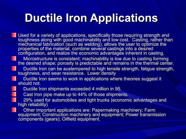 Metallurgical properties of cast irons | PPT | Chemistry | Science