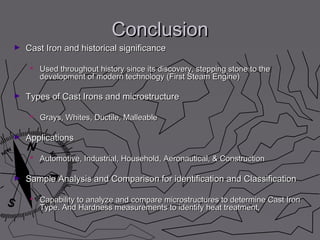 Metallurgical properties of cast irons | PPT