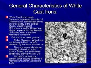 Metallurgical properties of cast irons | PPT | Chemistry | Science