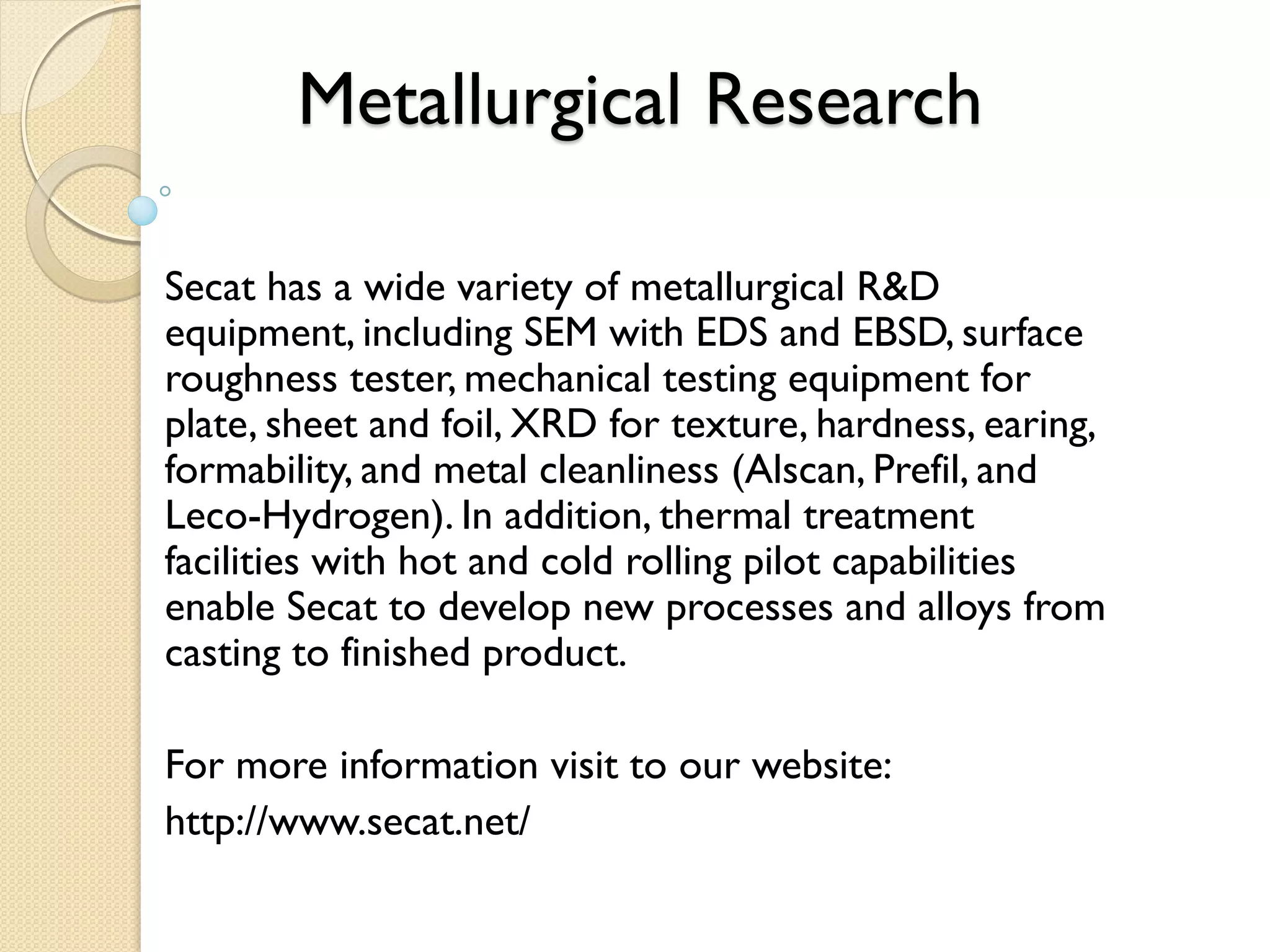 Metallurgical research | PPT