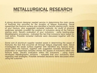 Metallurgical research | PPT