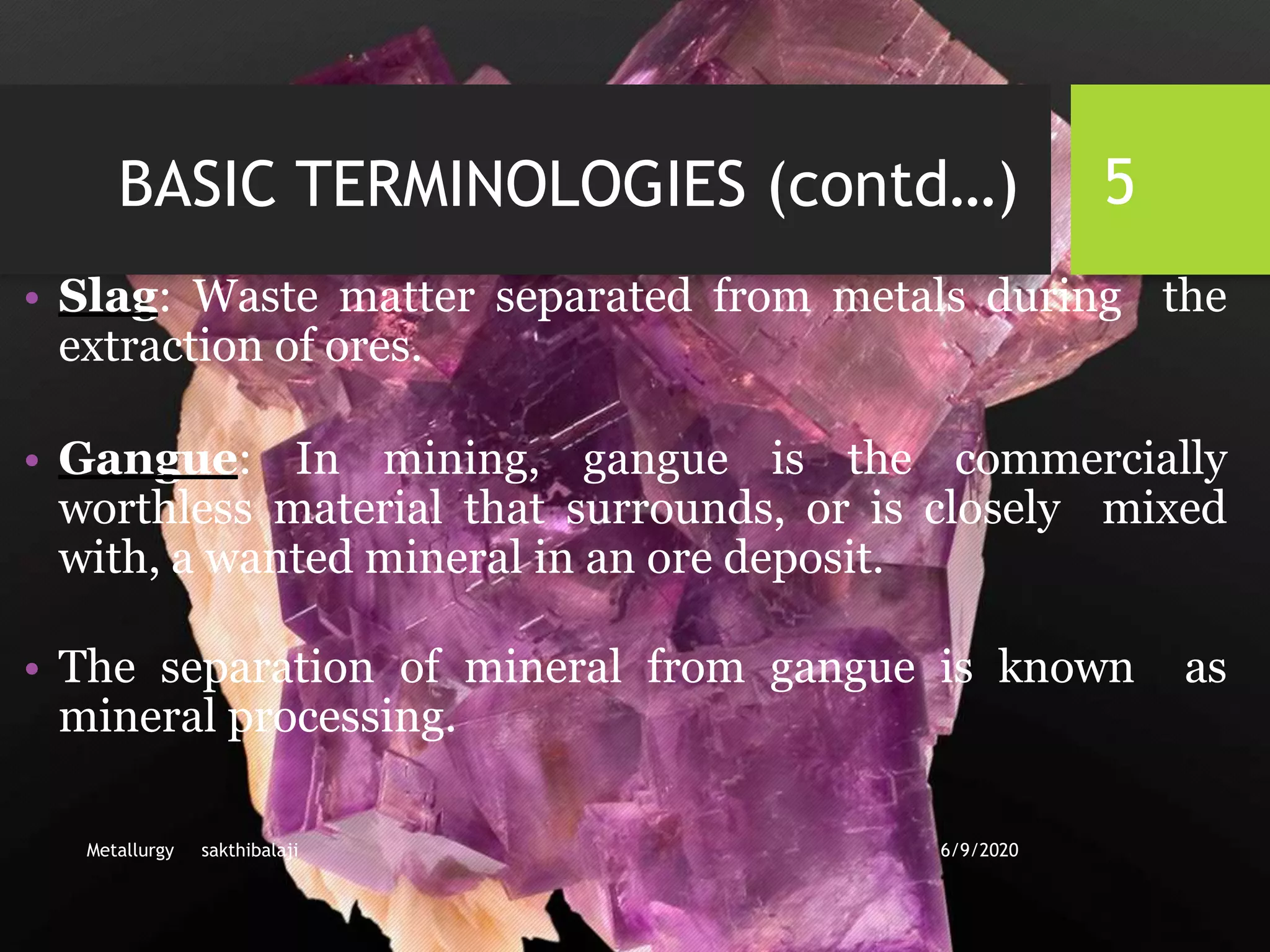 introduction to metallurgy for chemist | PPTX | Chemistry | Science