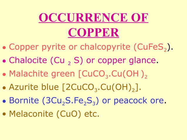 metallurgy-of-copper it is main concept. | PPT