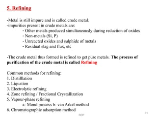 General principles and Process of Metallurgy. | PPTX