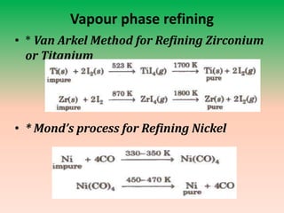 Metallurgy based on chemistry the reactions and processes | PPT