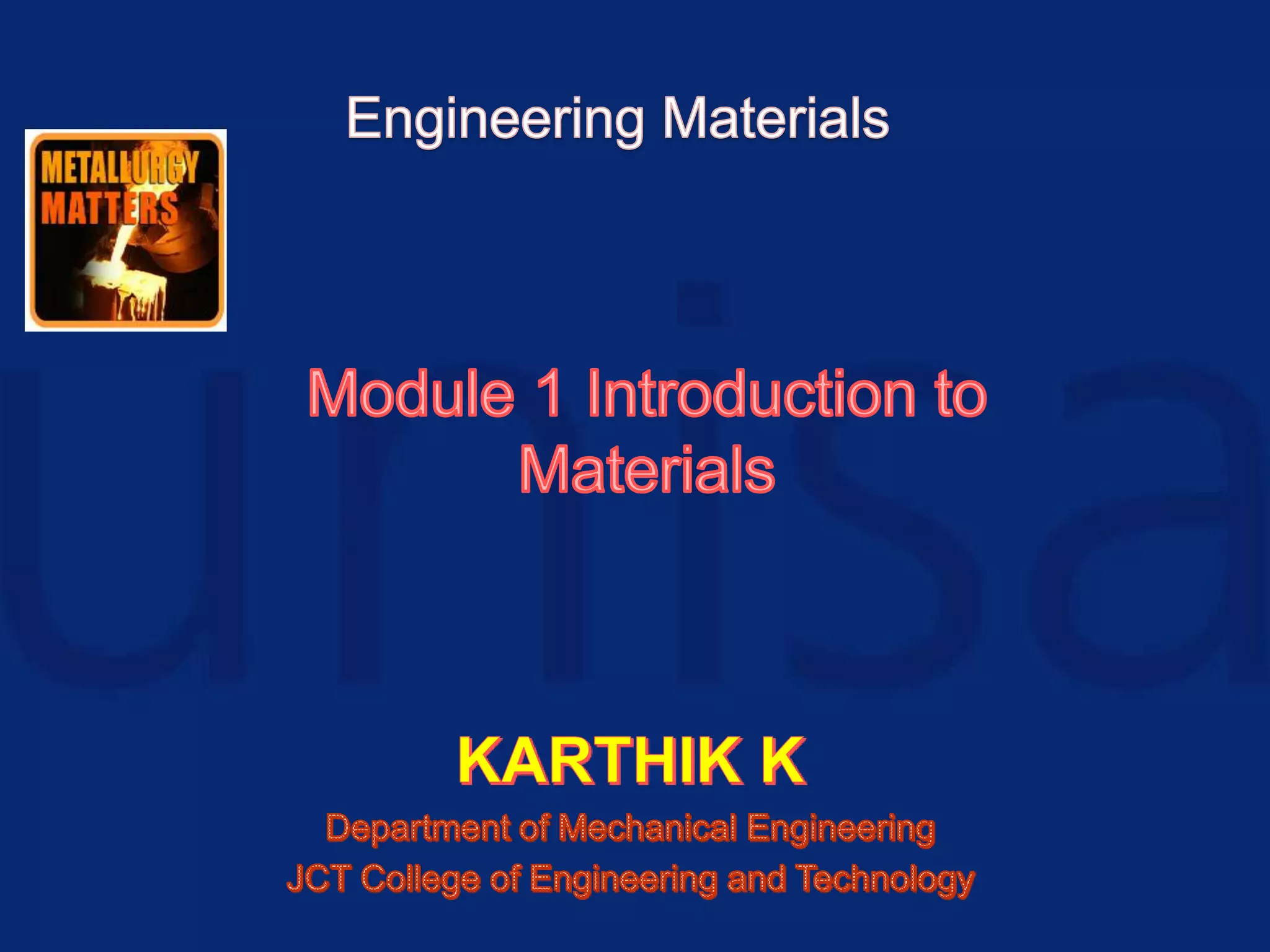 Introduction to materials science | PPT