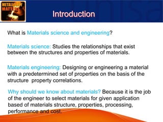Introduction to materials science | PPT